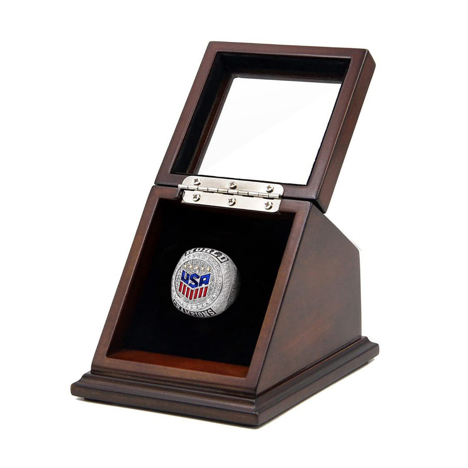 CHEZ MONETT Championship Ring Display Case Big Ring Storage Box ...