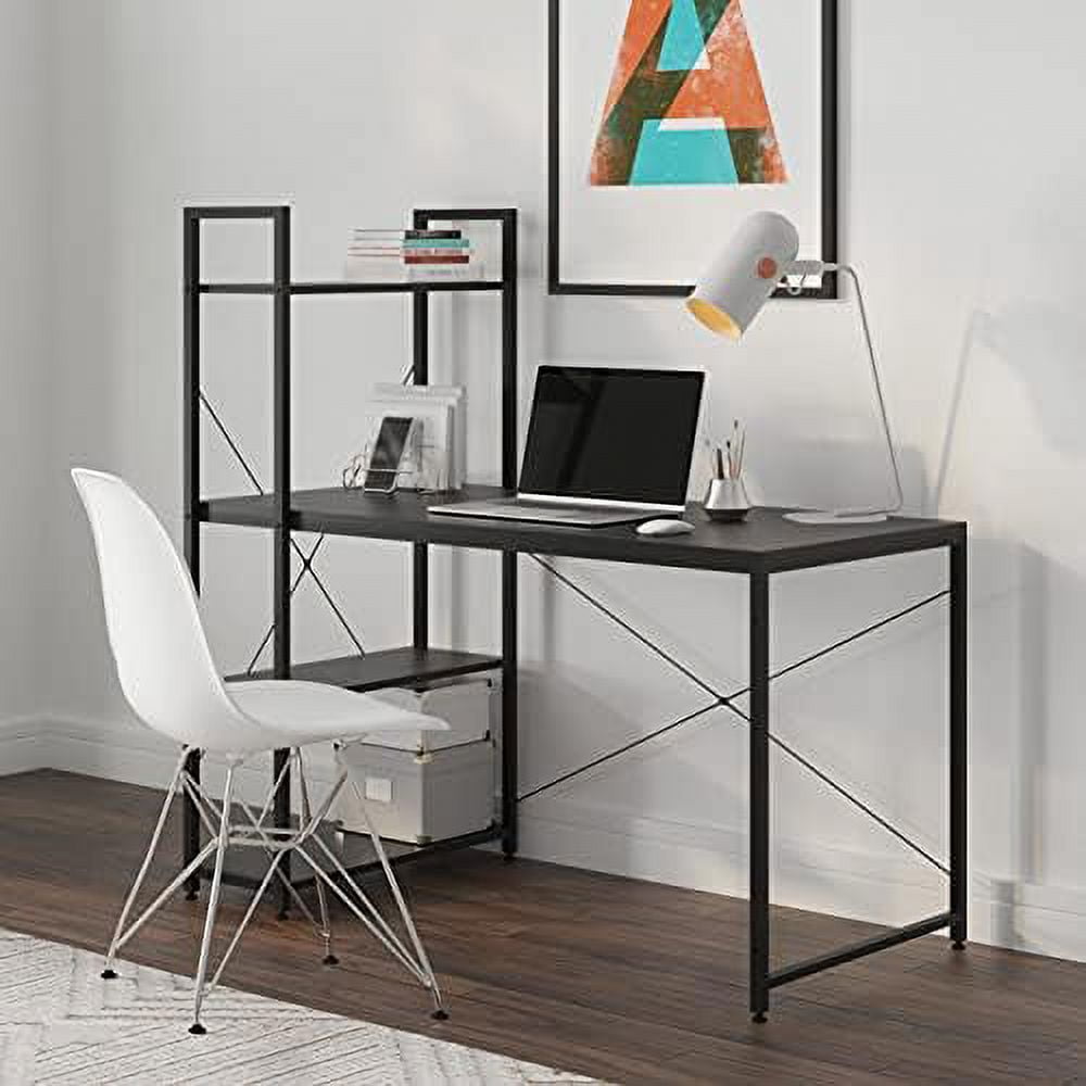 CHFBC Ames 55" Reversible Gaming Computer Desk with Adjustable Shelves ...