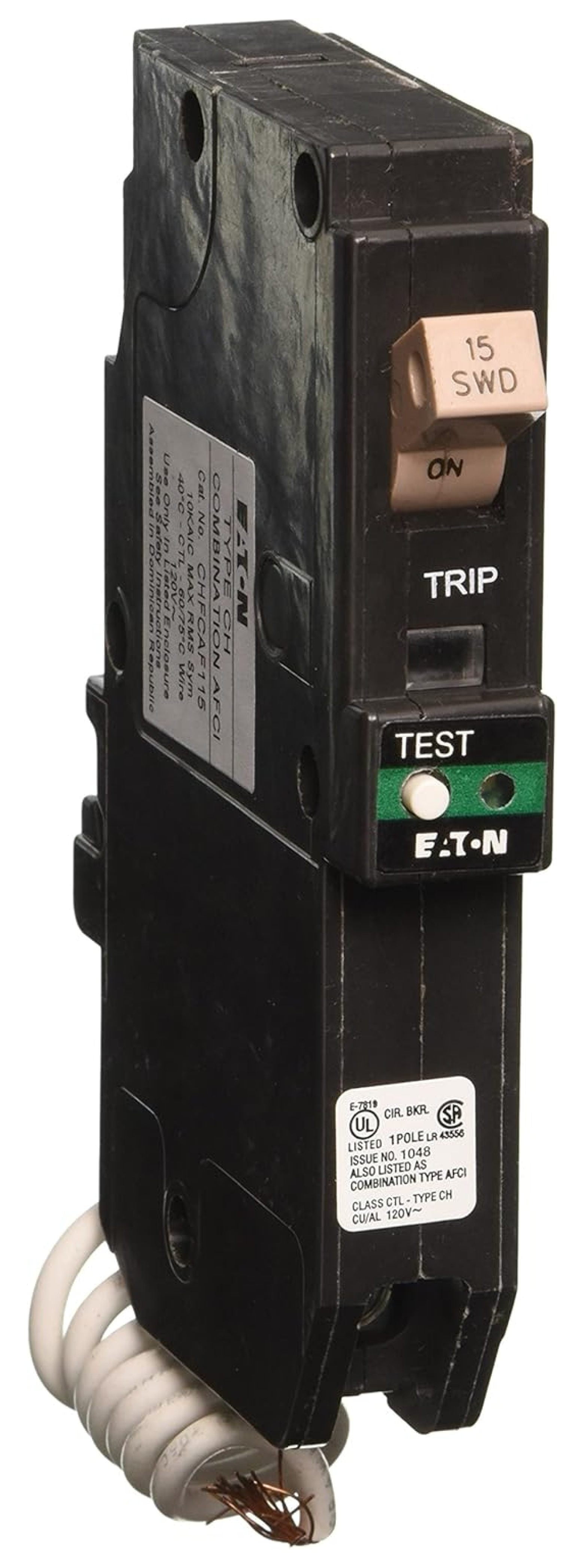 CHFCAF115 Cutler Hammer 15A Single Pole Arc Fault Circuit Breaker ...