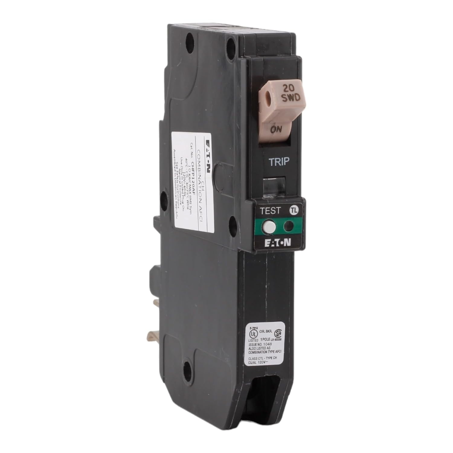 CHFP120AF 20 Single Pole AFCI Arc Fault Circuit Breaker, Plug-On ...