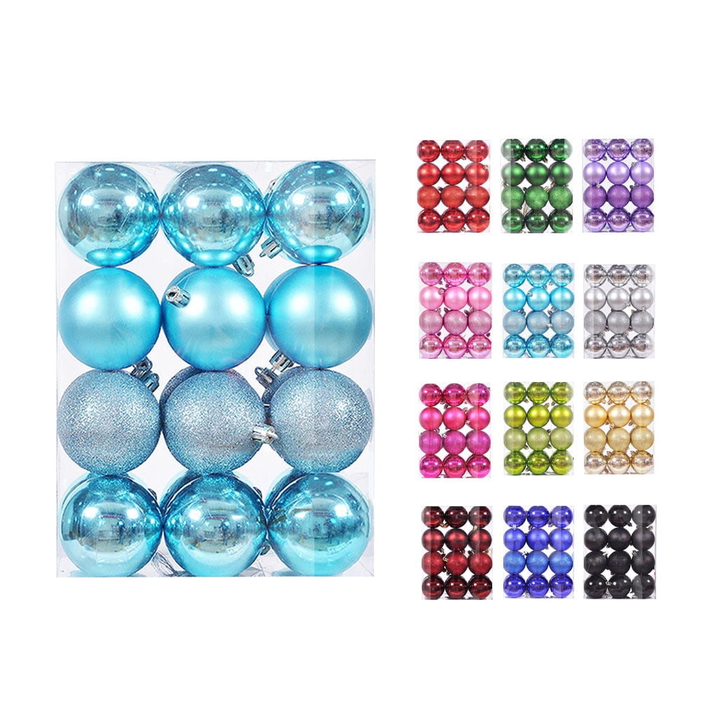 CHGBMOK 40mm/1.57" Light Blue Christmas Balls 24pcs Christmas Tree ...