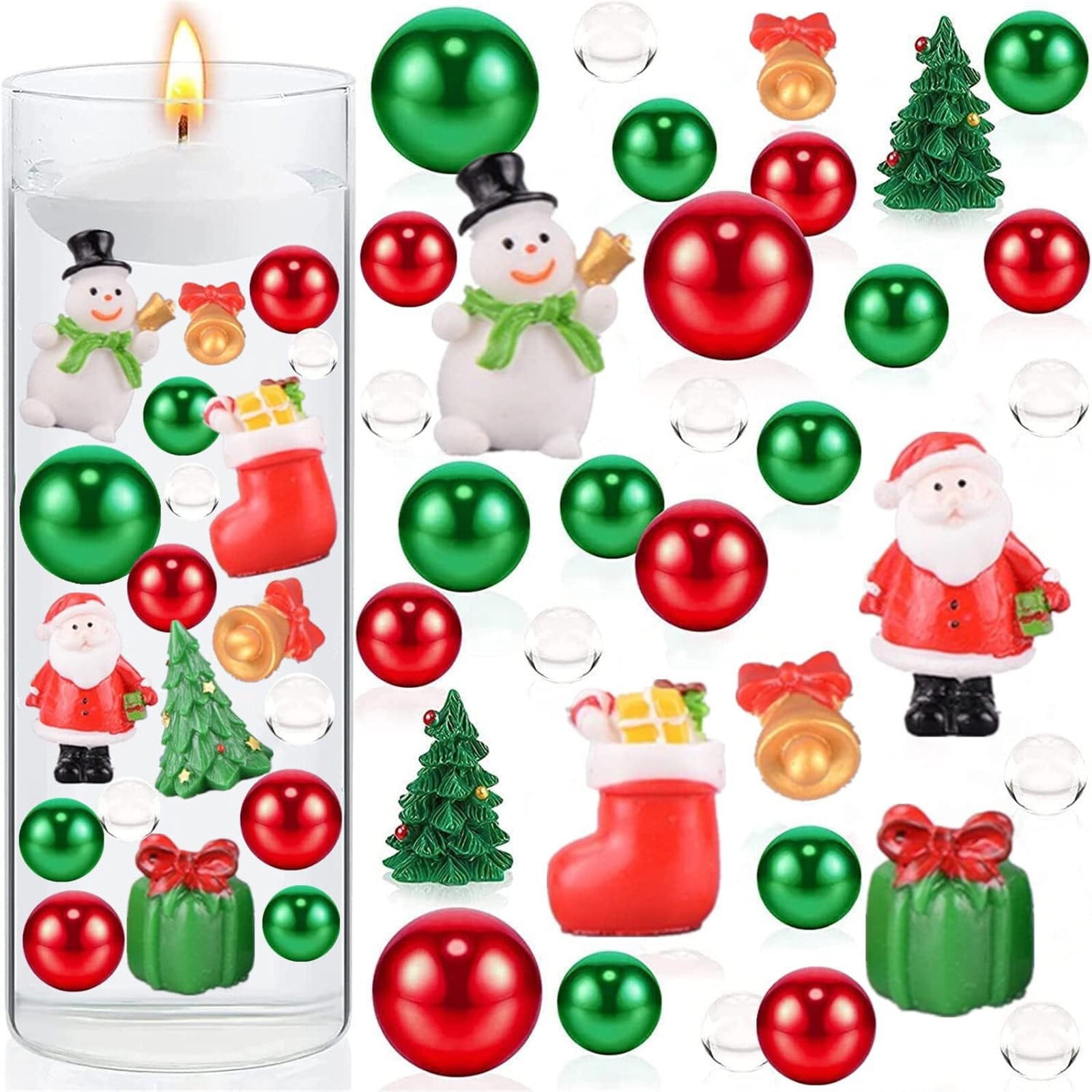 CHGBMOK 6042 Pcs Christmas Vase Filler Beads Floating Pearls Water Gel ...