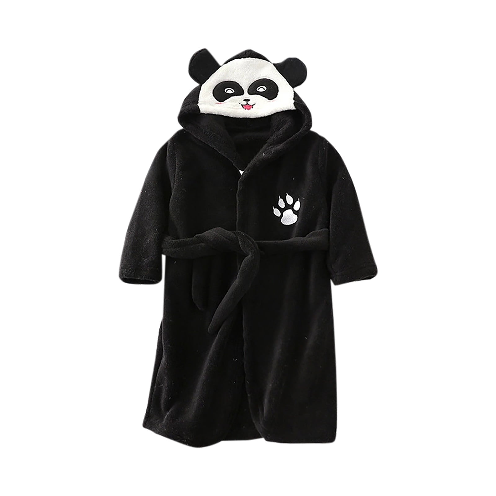 CHGBMOK Boys Robes Flannel Kids Bathrobe Plush Toddle Robe Hooded ...