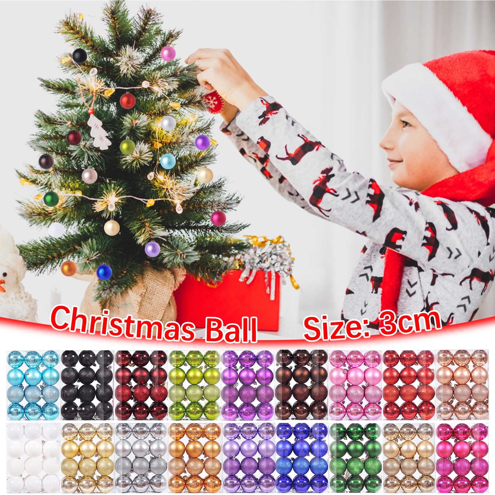CHGBMOK Christmas Ball Ornaments 24Pcs Shatterproof Christmas Hanging ...