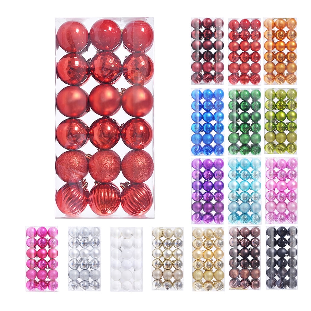 CHGBMOK Christmas Balls Ornaments Set Plastic Shatterproof Xmas Ball ...