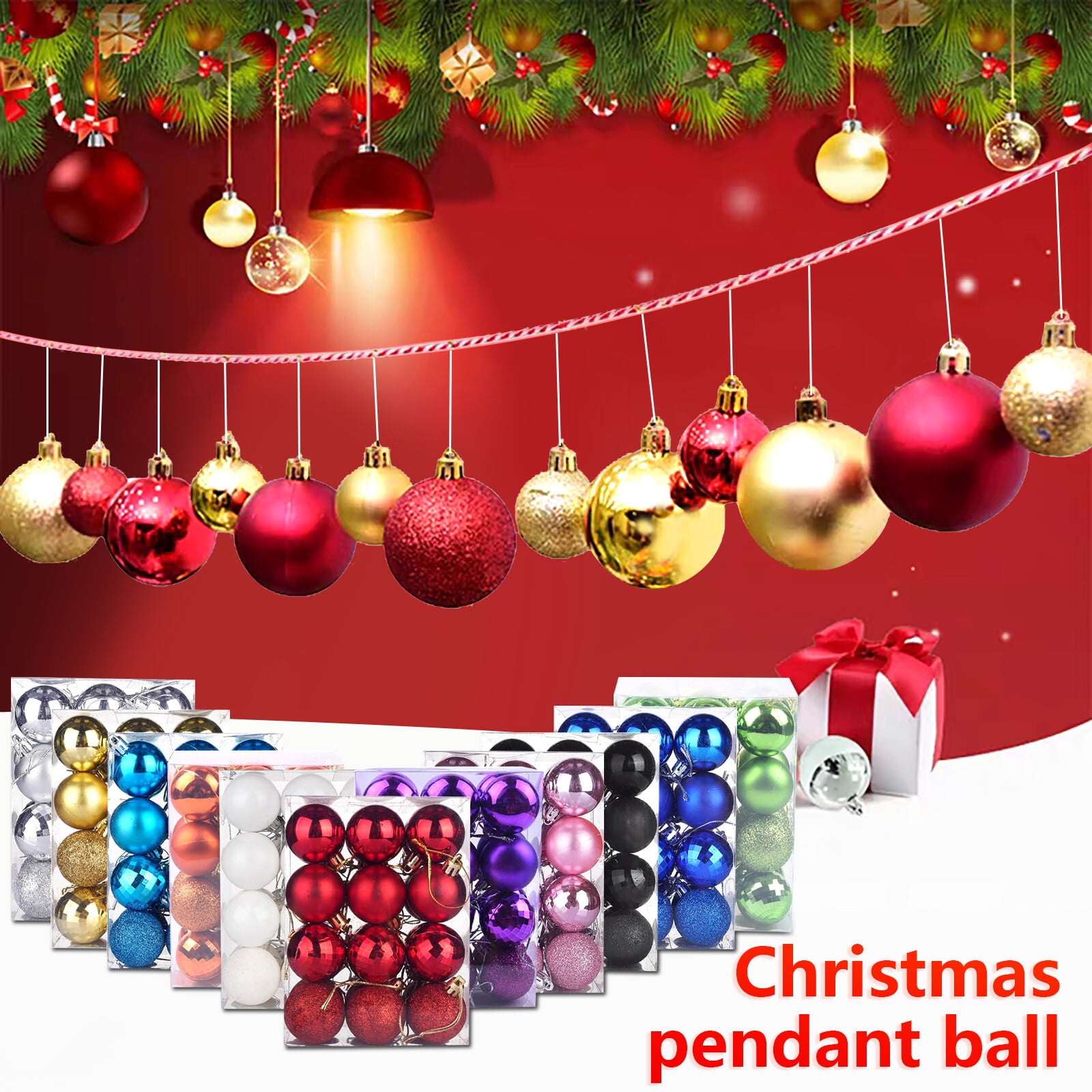 CHGBMOK Christmas Deals 30mm Christmas Xmas Tree Ball Bauble Hanging ...