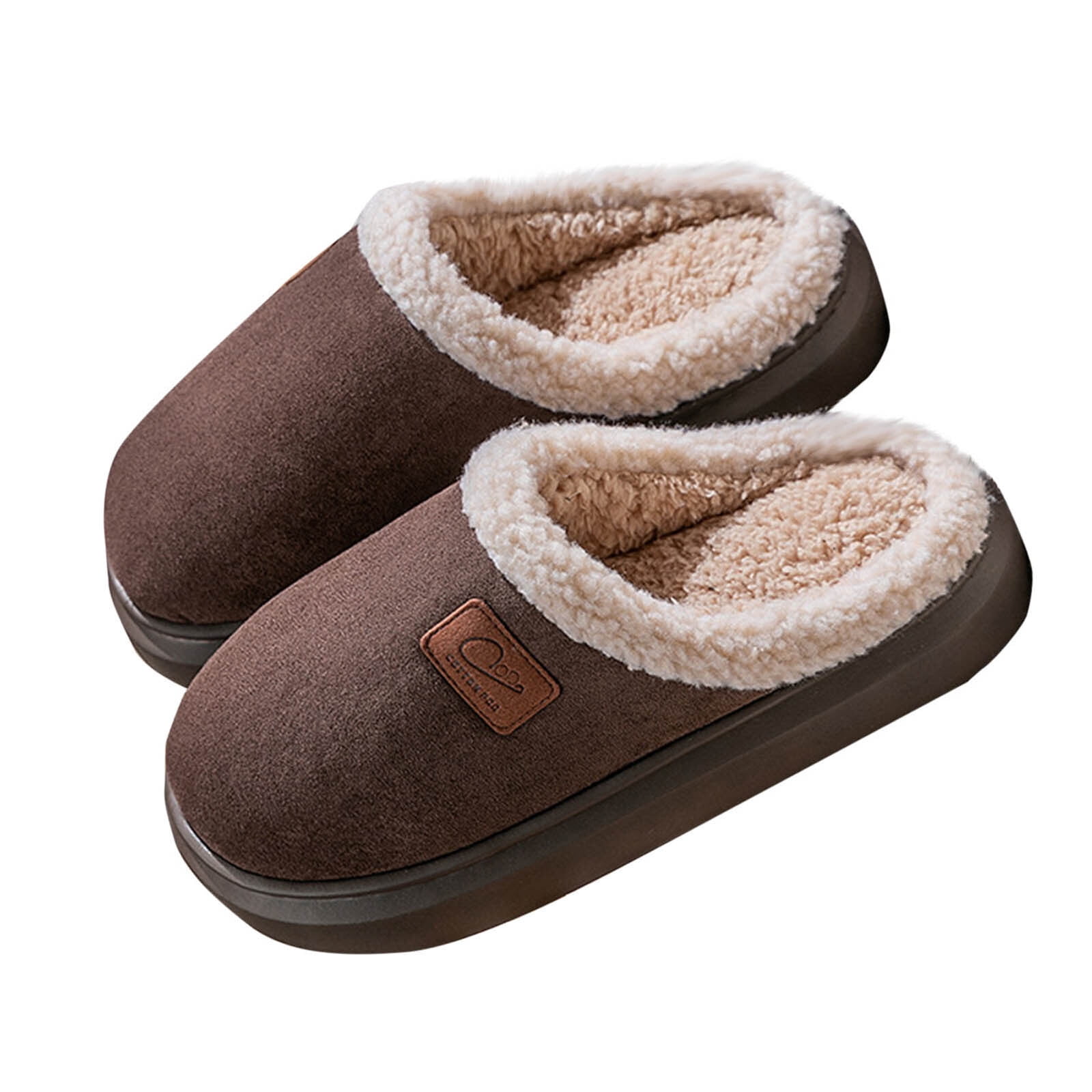CHGBMOK Clearance Men and Women Cotton Slippers Winter Household Keep ...