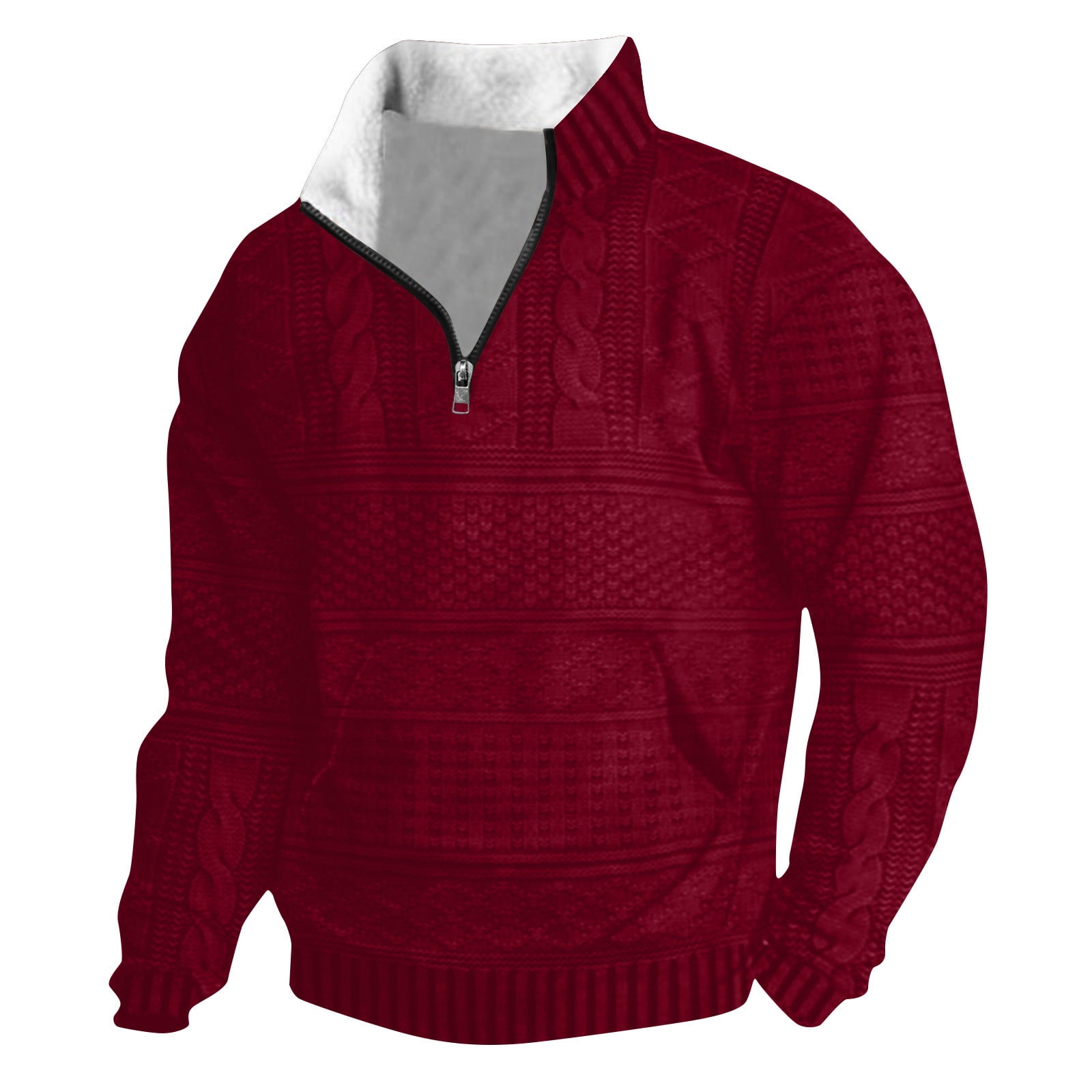 CHGBMOK Clearance Red Mens Fashion Zipper Retro Texture Vintage Printed ...