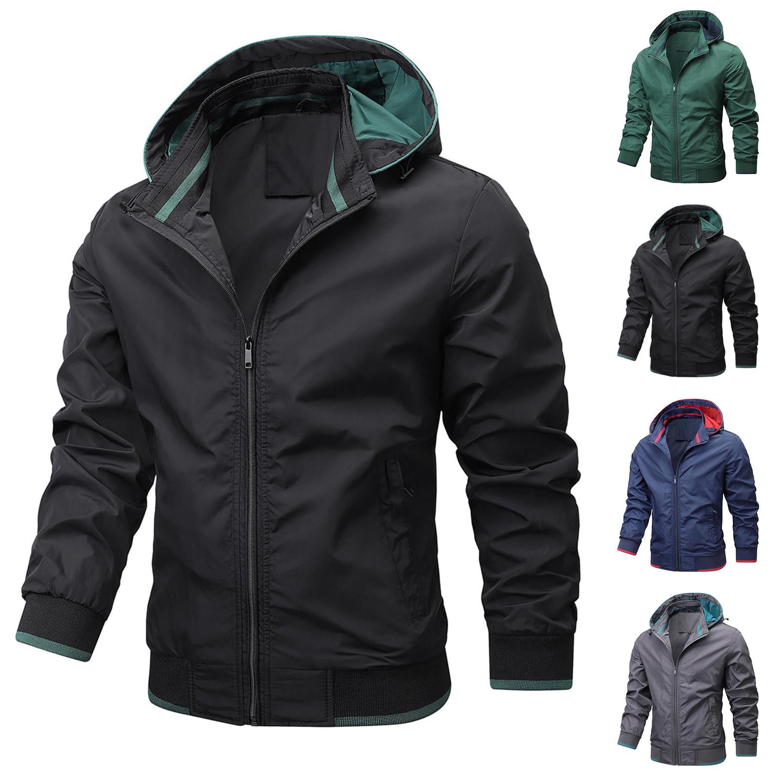 CHGBMOK Clearance Shirt Jackets Trench Coats Men's Fashion Casual Solid ...