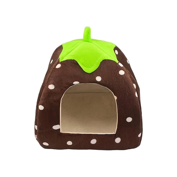 CHGBMOK Cute Strawberry Cat House Indoors Winter Warm Pet Dog Bed ...