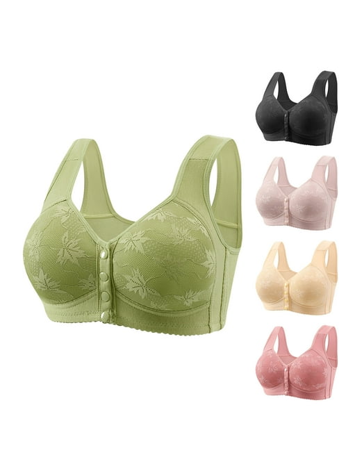 Daisy Bras for Older Women Front Closure Bra Cotton Bra Comfortable Bra Plus Size No Underwire ...