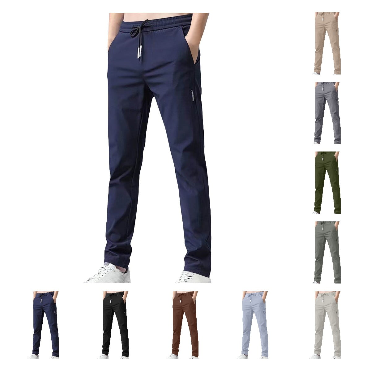 CHGBMOK Men Pants Summer Casual Pants Sweatpants Drawstring Elastic ...