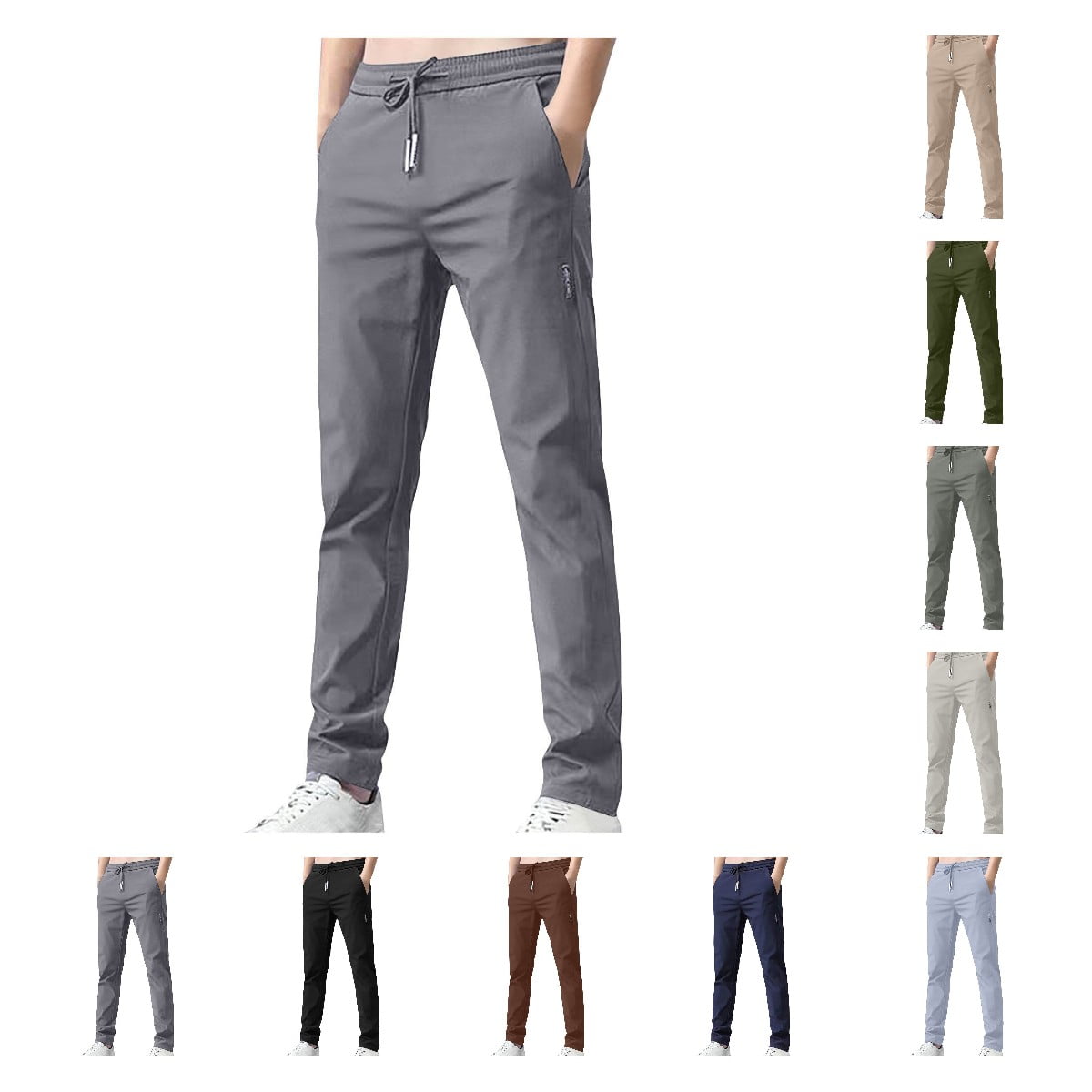 Clearance Men's Summer Long Pants with Pockets | CHGBMOK Slim Tapered ...