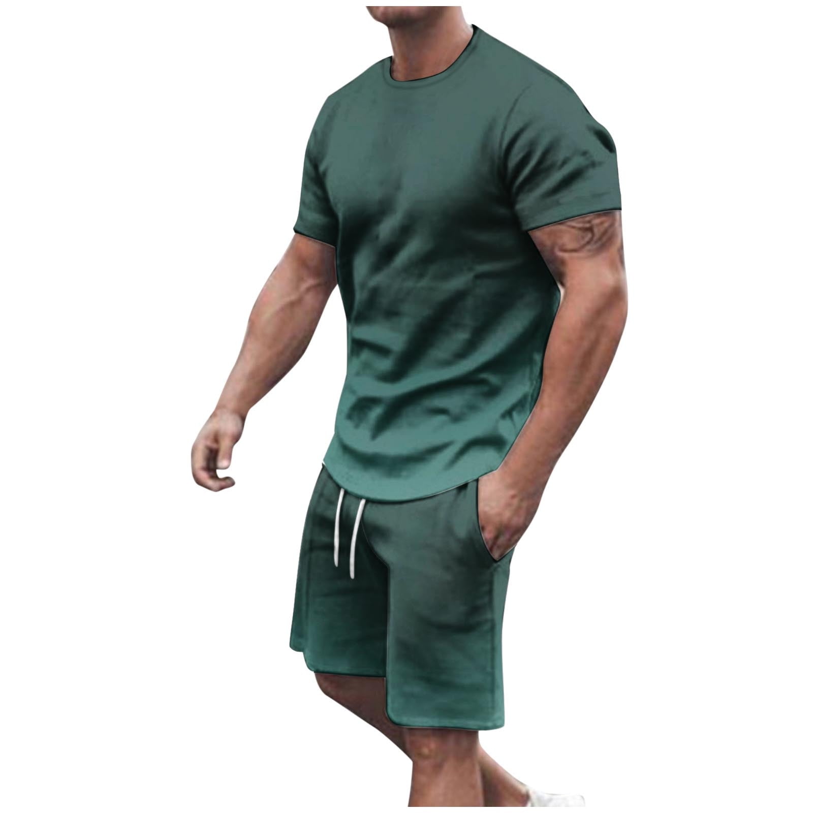 CHGBMOK Men's Short Sets Outfits Tracksuit 2 Piece Athletic T-shirts ...