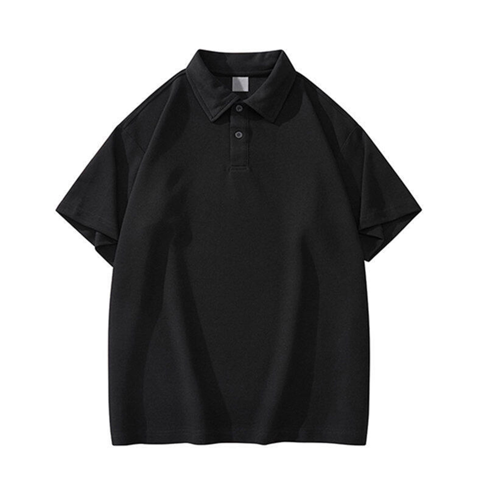CHGBMOK Mens Shirts Solid Color Loose Lapel Shirt Large Size Fashion ...