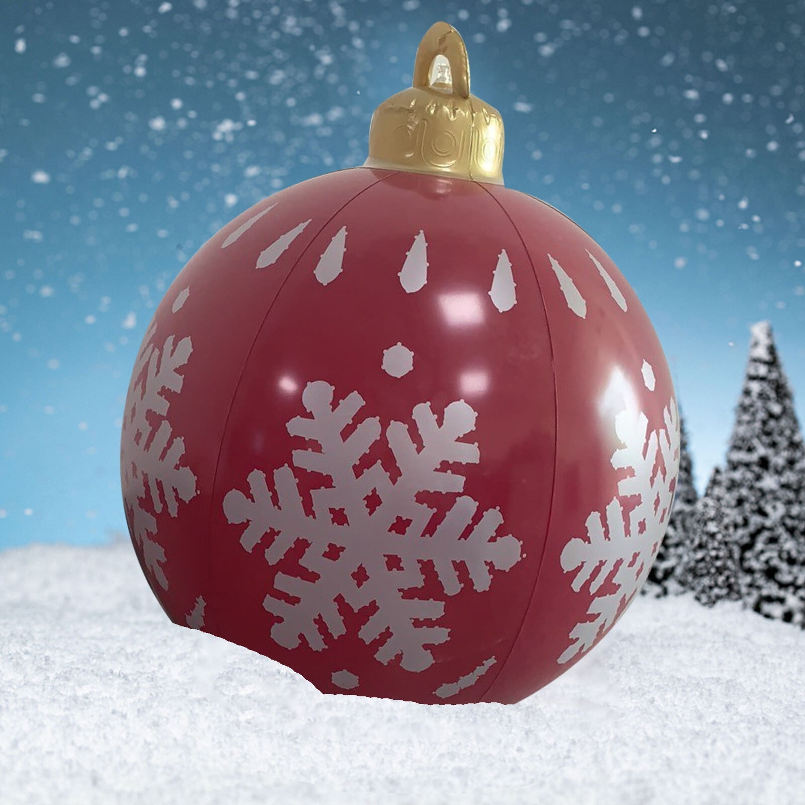 CHGBMOK Giant Inflatable Christmas Ball, Outdoor PVC Decorative Yard ...
