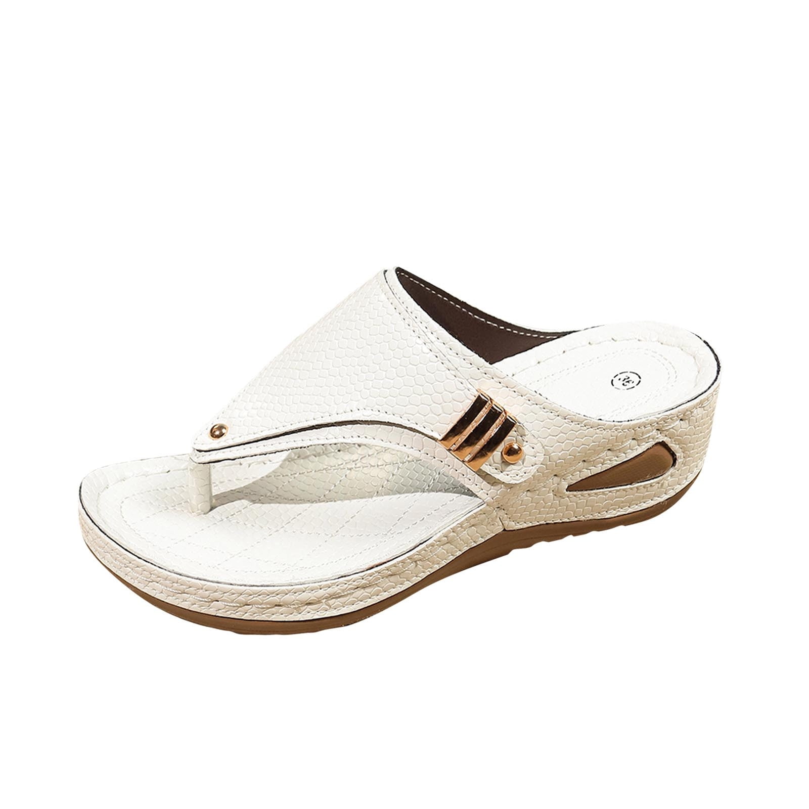 CHGBMOK Platform Sandals Women Round Head Comfy Slippers Beach Slipsole ...
