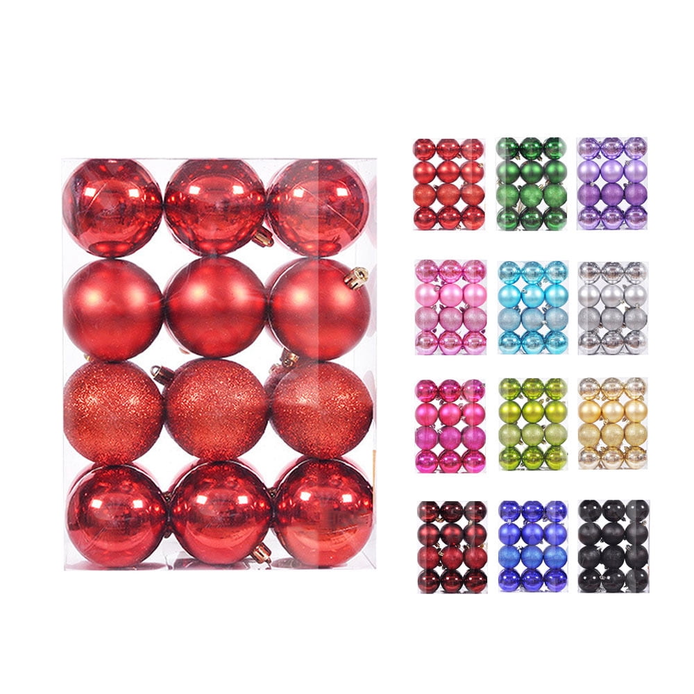 CHGBMOK Red 1.57" Small Christmas Balls Christmas Tree Decor Ornaments ...