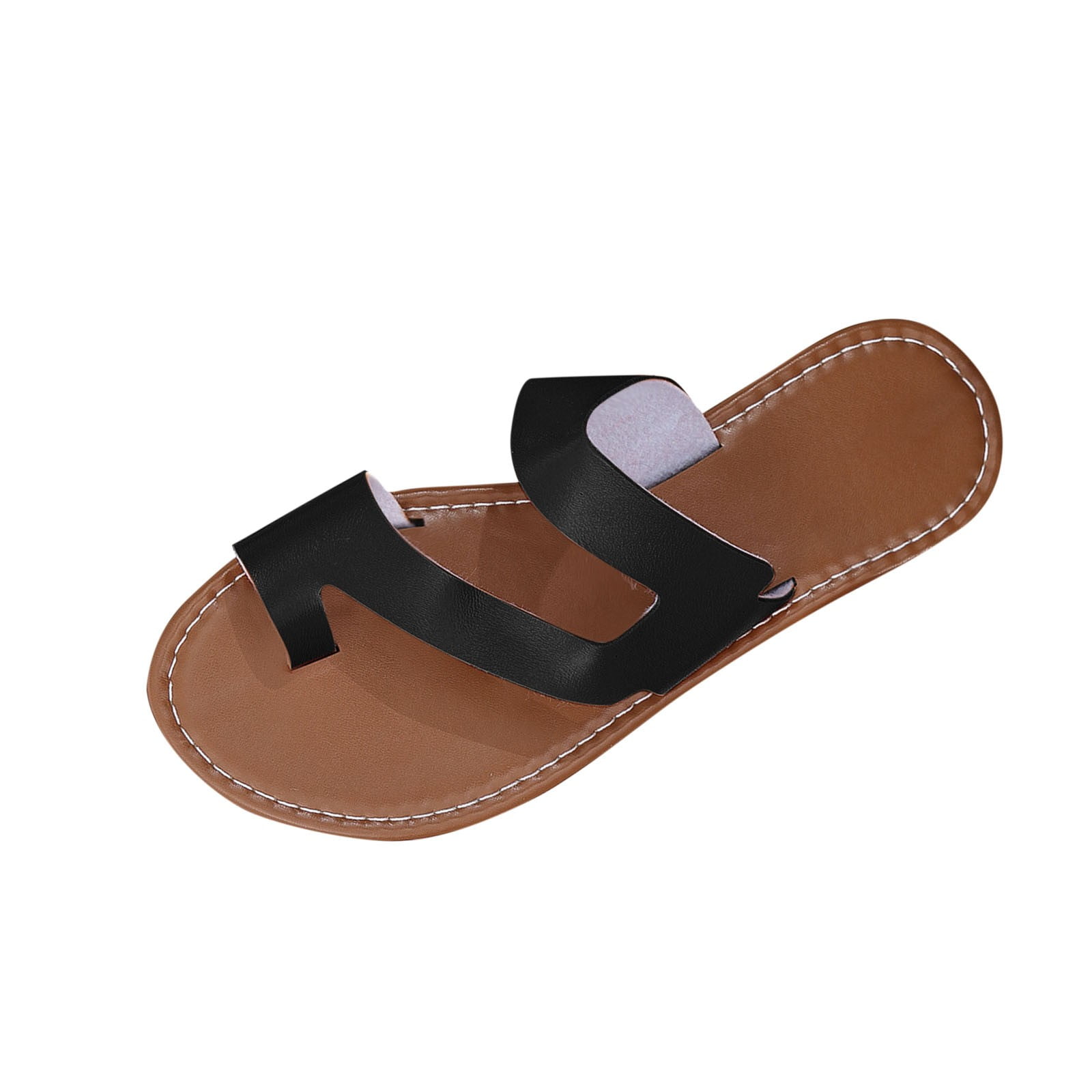 CHGBMOK Sandals Women Chic Dual Strap Toe Ring Sandals for Trendy and ...