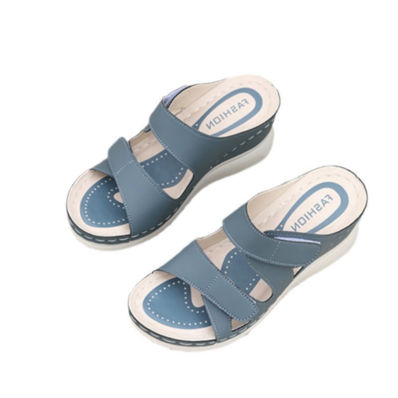 CHGBMOK Sandals Women Large Fish Mouth Open Toe Comfortable Lazy Foot ...