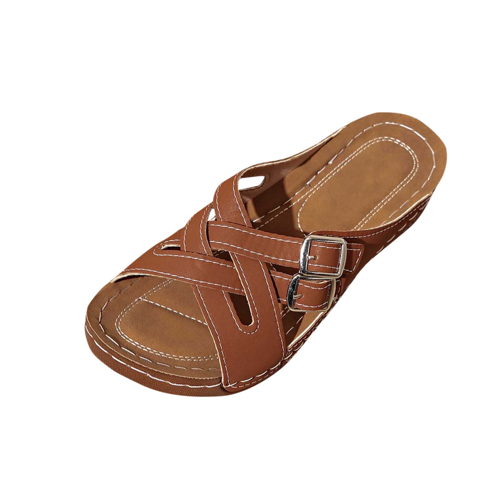 CHGBMOK Sandals for Women 2025 Buckle Fish Mouth Spring and Summer New ...
