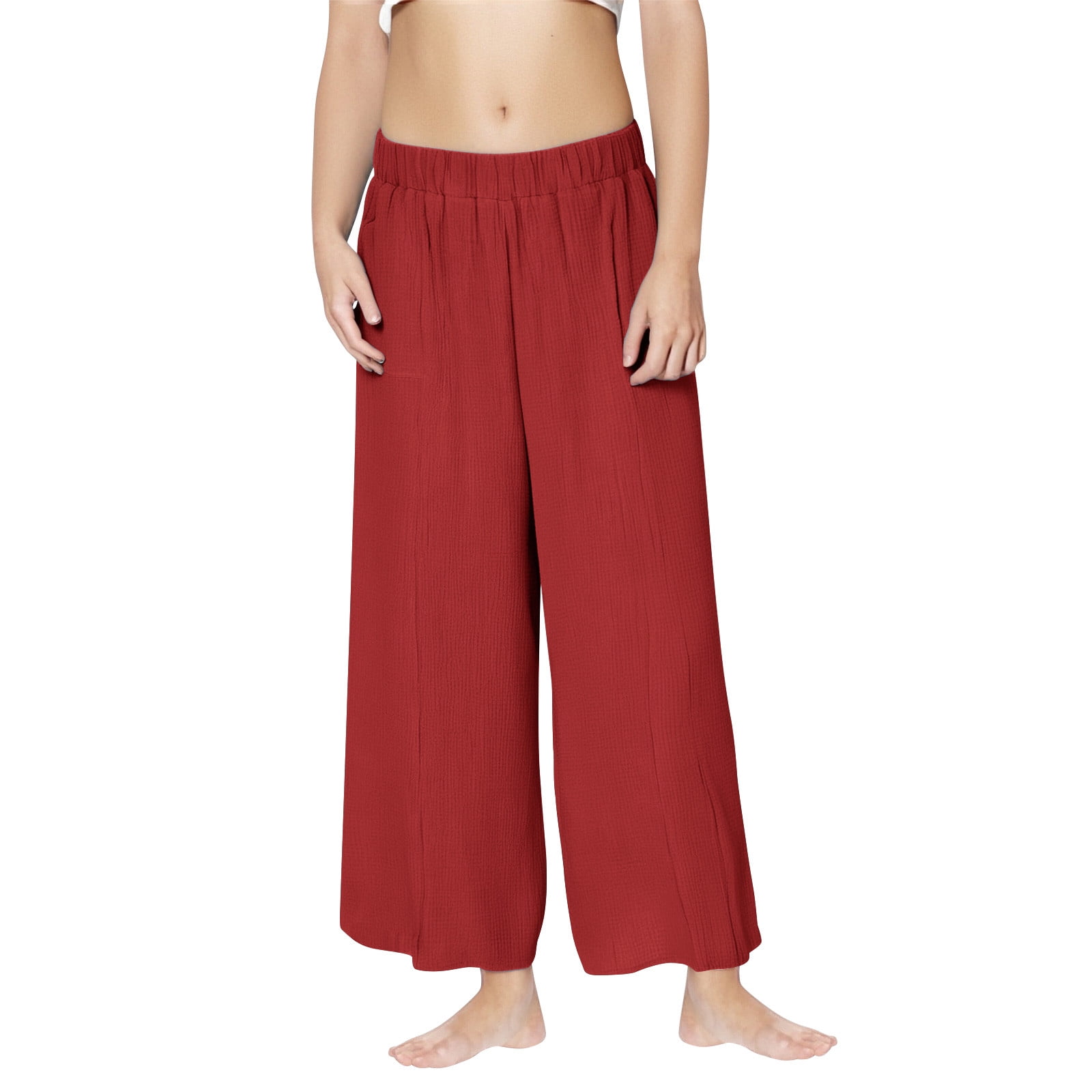 CHGBMOK Toddler Kids Boys Girls Long Pants Wide Leg Pants Pocket Summer ...