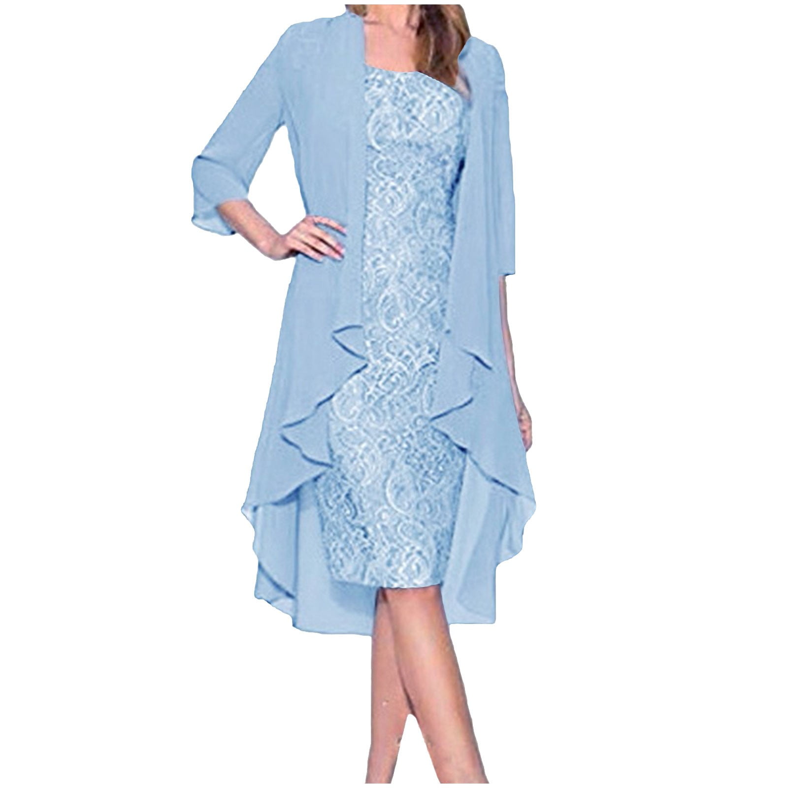 CHGBMOK Wedding Guest Dresses for Women Fashion Two Pieces Charming ...