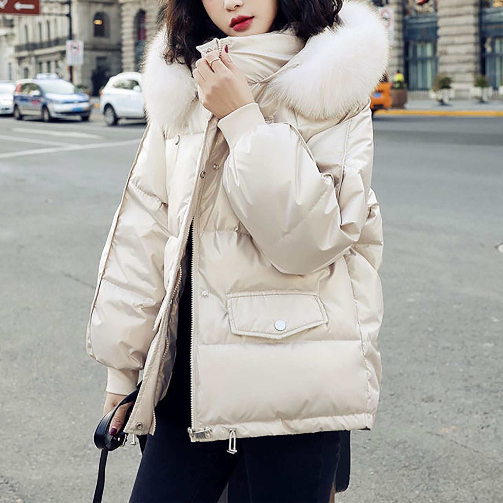 CHGBMOK Winter Clothes Women's Girl's Puffer Coat Punching for Women ...