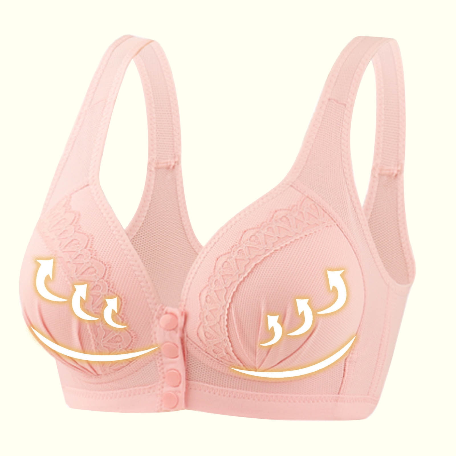 CHGBMOK Women's Plus Size Bras Comfort Front Close Wireless Bra Push Up ...