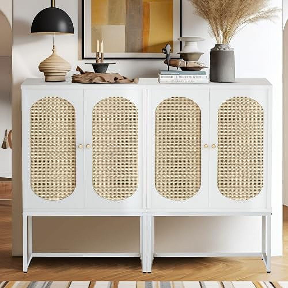 CHGBVC Rattan Cabinet 2 Door Sideboard Buffet Cupboard High Cabinet ...