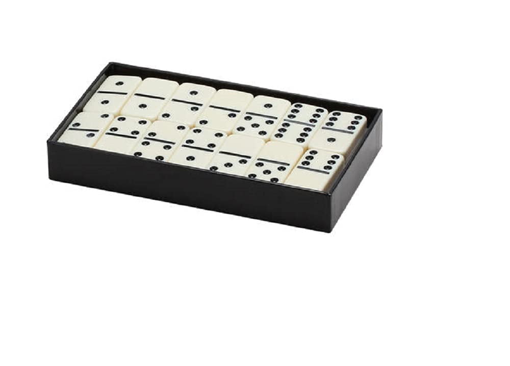 CHH 2311 Double 6 Ivory Jumbo Dominoes in Black Box, 28 Tiles - Walmart.com