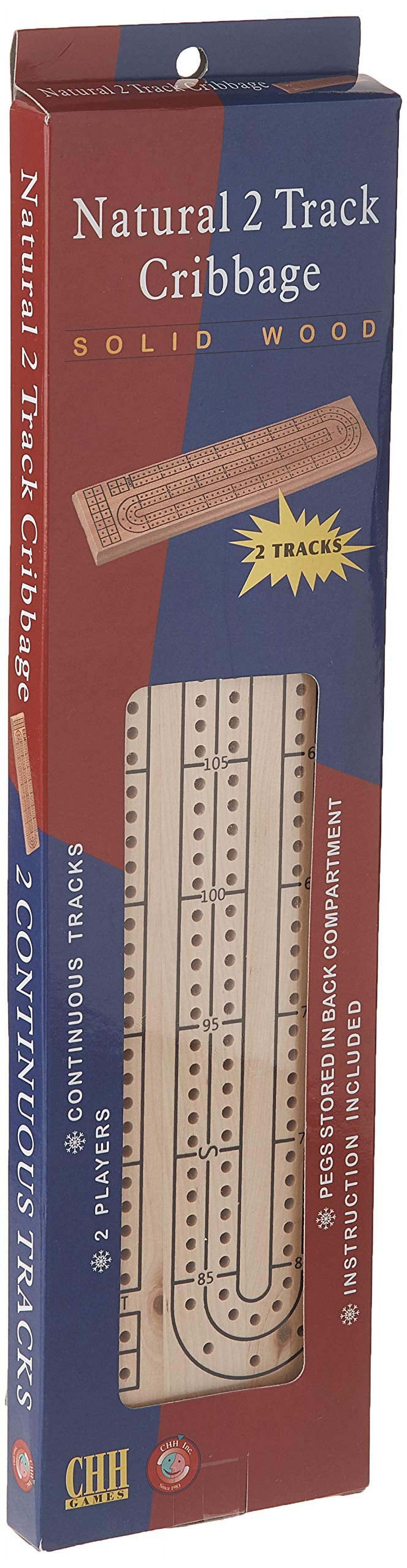 CHH Natural 2-Track Wood Cribbage Board Game - Walmart.com