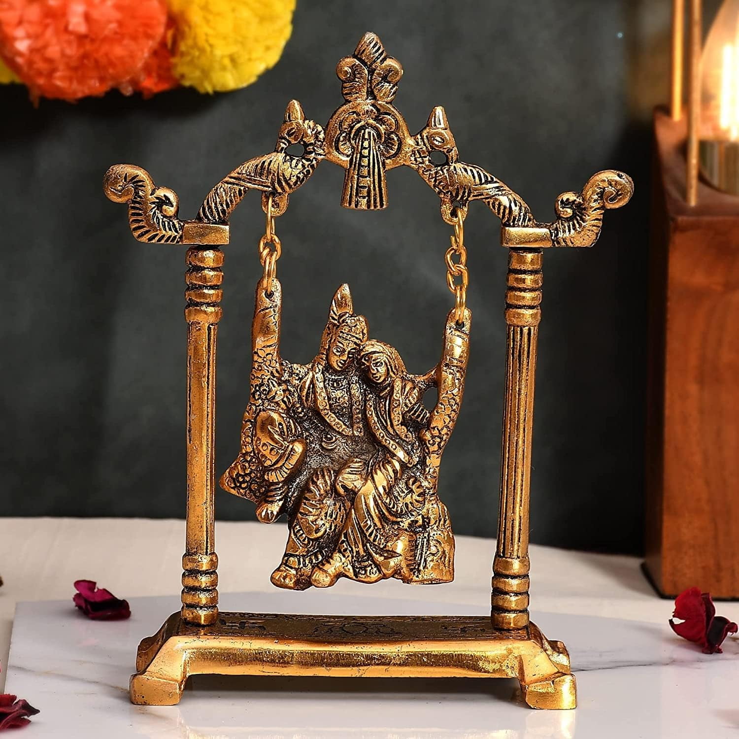 CHHARIYA CRAFTS Radha Krishna Swing Jhula Decorative Metal Art ...