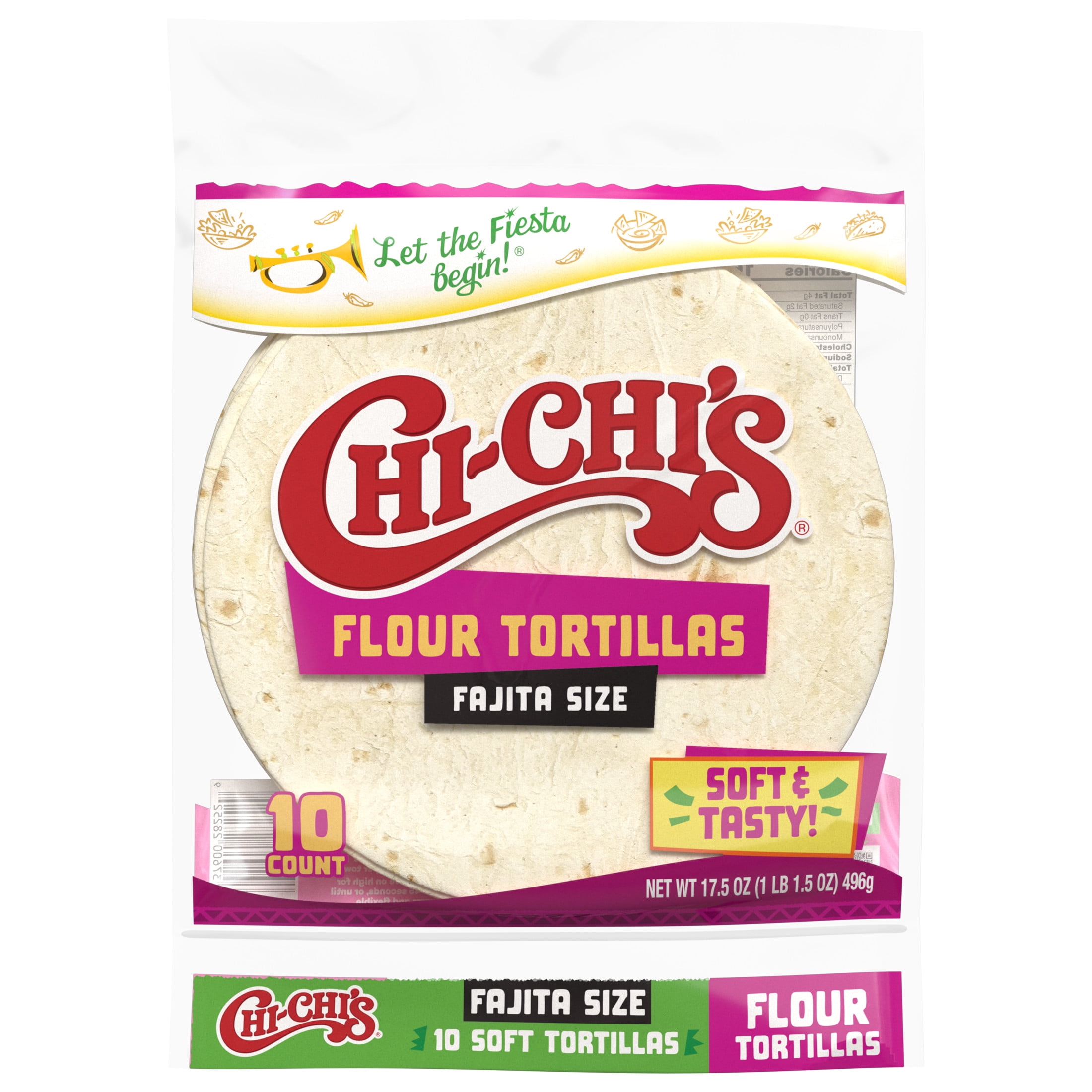 CHI-CHI'S Flour Tortillas Fajita Size, Tortilla Wrap, 17.5 oz ...