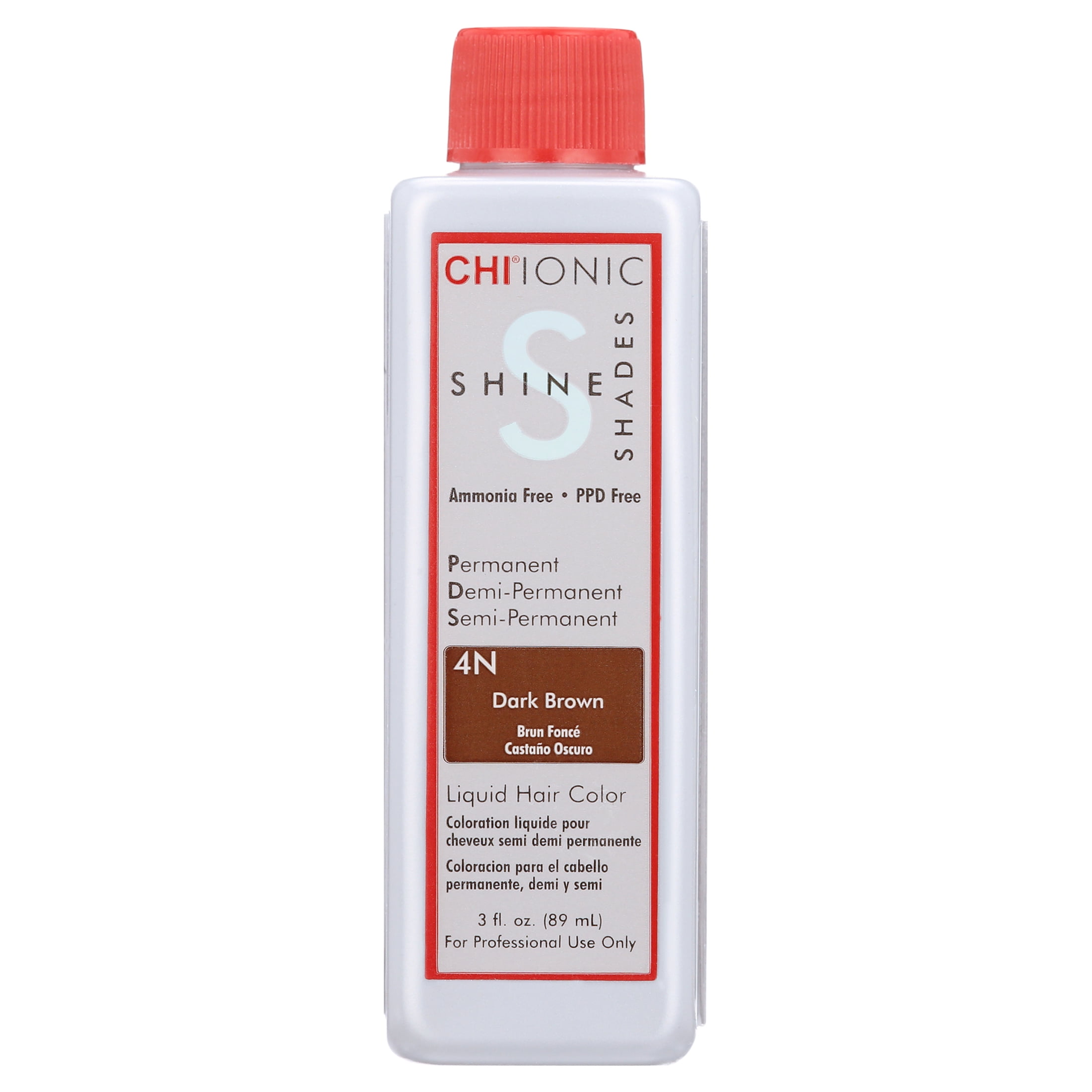 CHI Ionic Shine Shades Liquid Hair Color - 4N Dark Brown - 3 oz ...