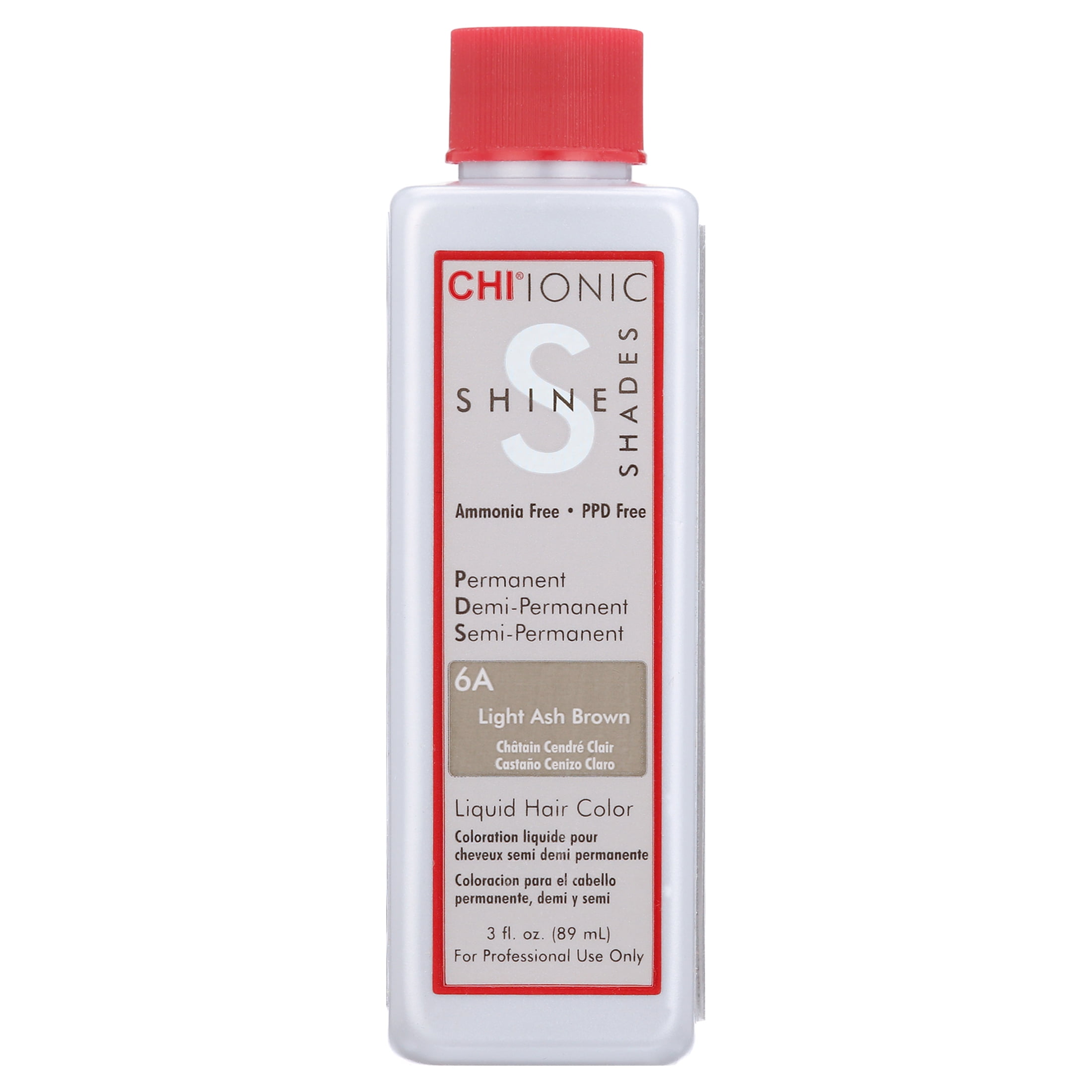 CHI Ionic Shine Shades Liquid Hair Color - 6A Light Ash Brown - 3 oz ...