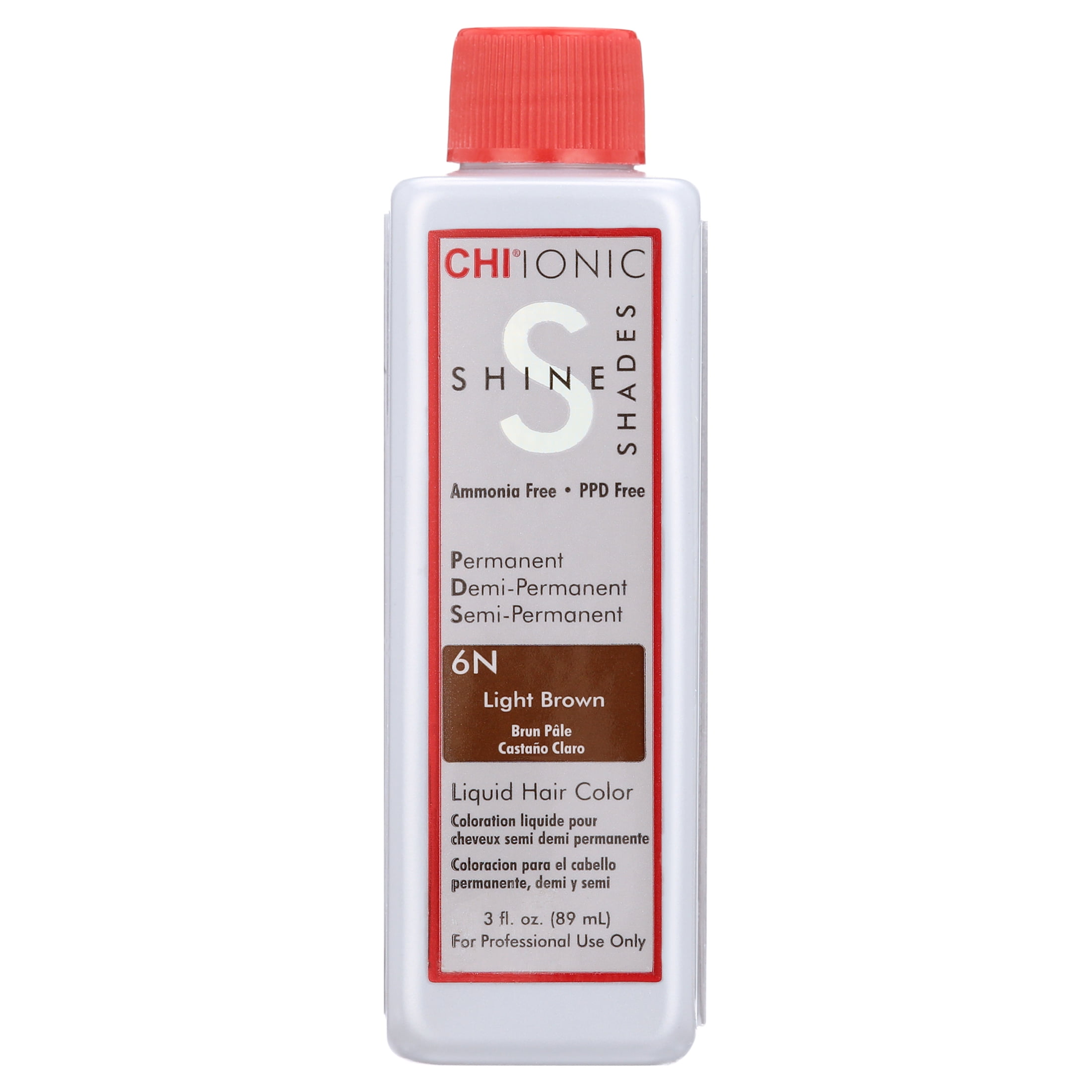 CHI Ionic Shine Shades Liquid Hair Color - 6N Light Brown - 3 oz ...