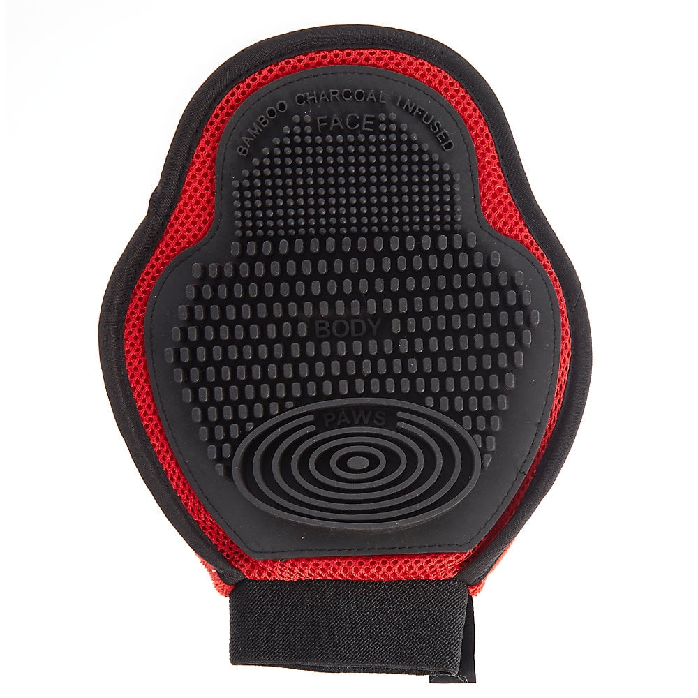 Chi for Dogs Wet/Dry Grooming Glove with Bamboo Charcoal Infused Rubber ...