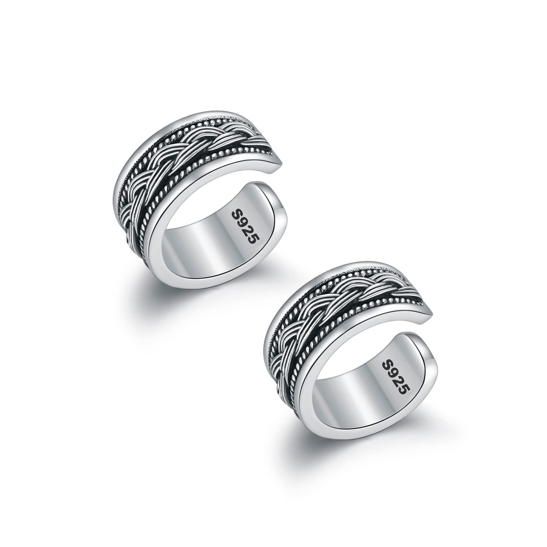 Chic & Artsy Celtic Ear Cuffs 925 Sterling Silver Oxidized Knot Ear Cuffs Non Piercing Thick ...