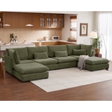 CHIC HOUSE 168" Oversized Modular Sofa, Extra Deep Cloud Chenille ...