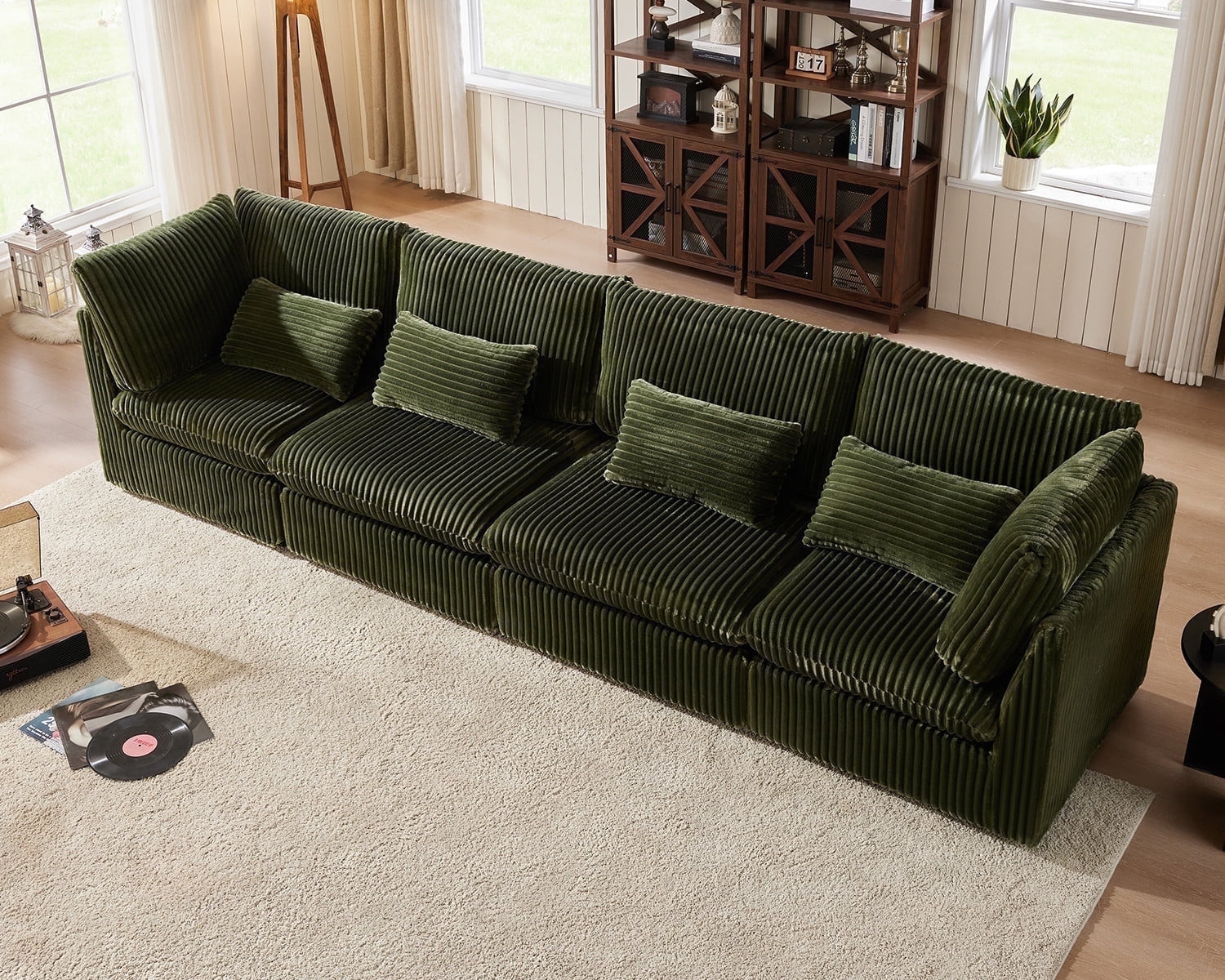 CHIC HOUSE Oversized Modular Sofa,Extra Deep Cloud Corduroy Sectional ...