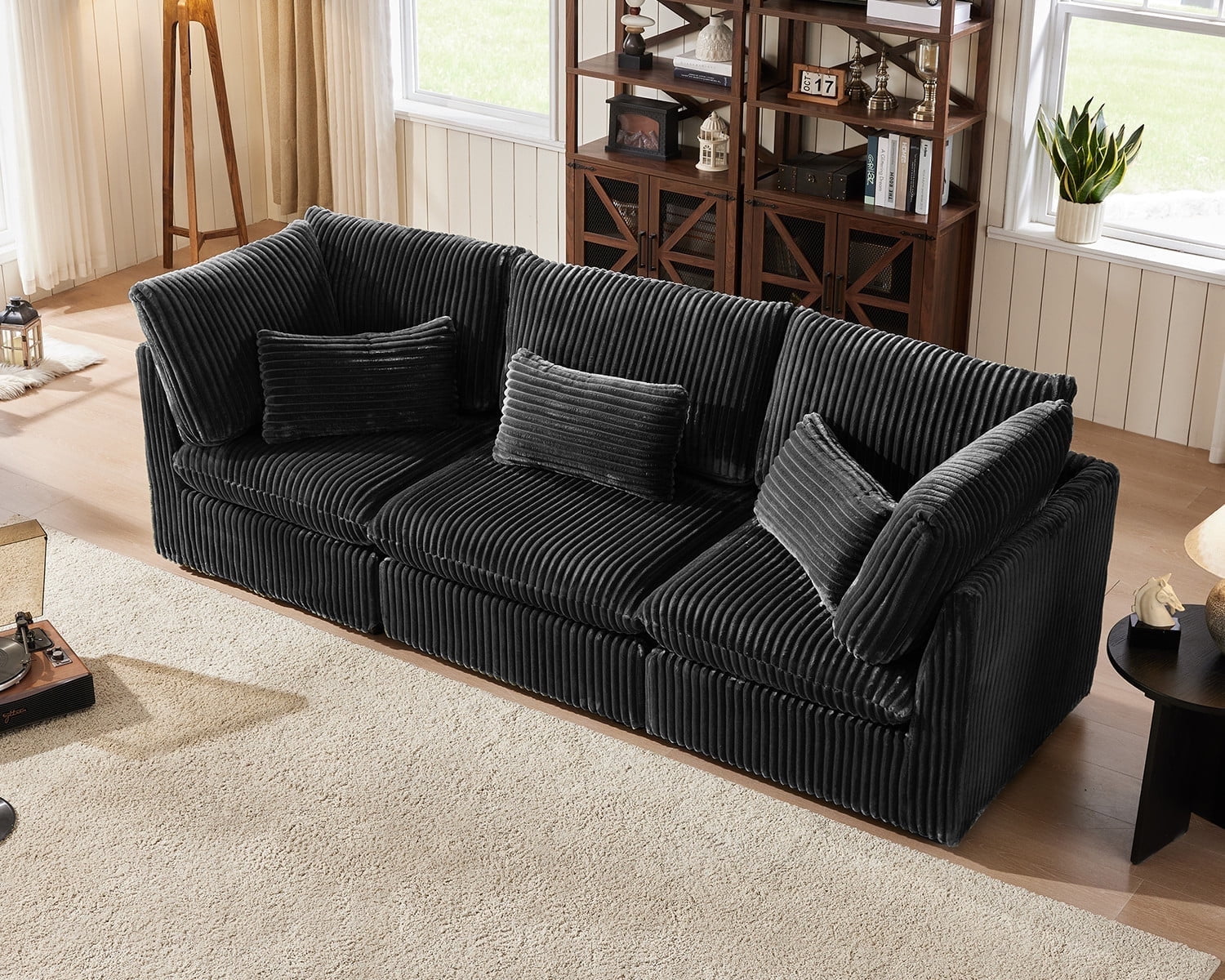CHIC HOUSE Oversized Modular Sofa,Extra Deep Cloud Corduroy Sectional ...