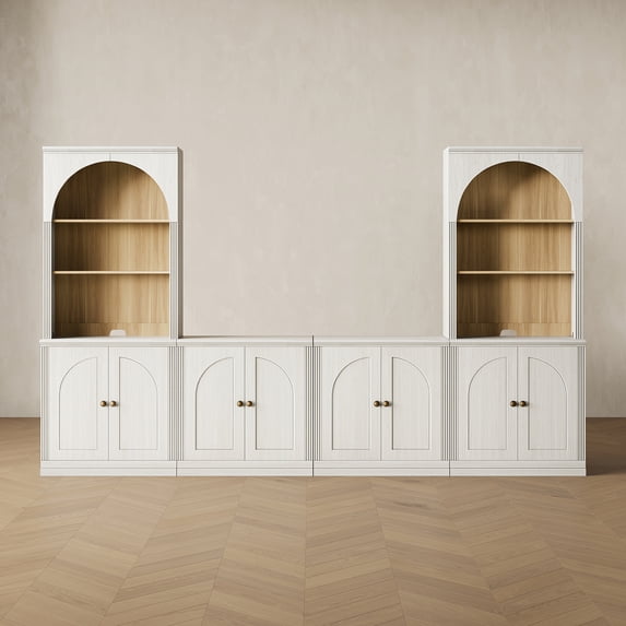CHIC HOUSE 4 Piece Modular Entertainment Center with Storage, Modern ...