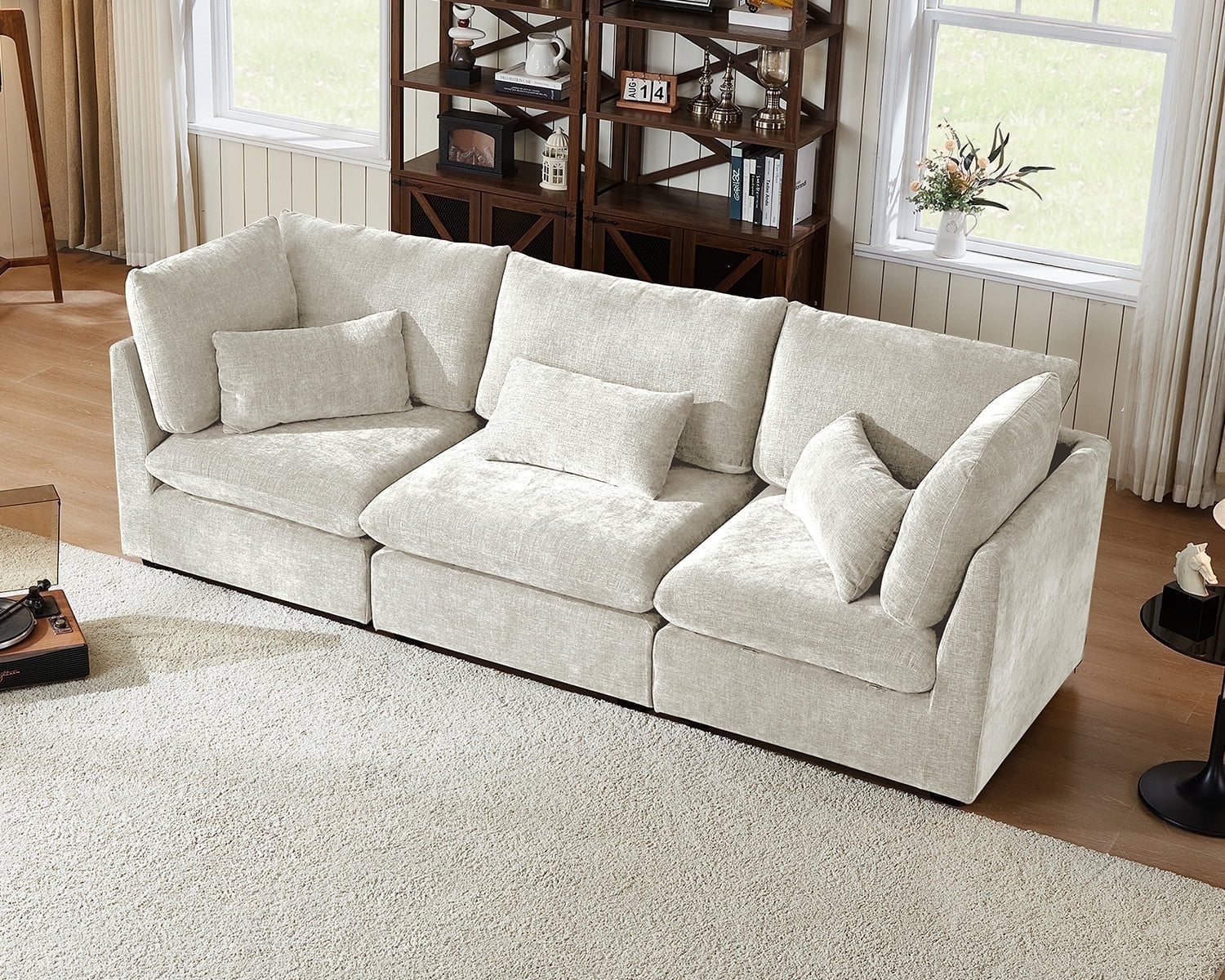 CHIC HOUSE Oversized Modular Sofa,Extra Deep Cloud Corduroy Sectional ...