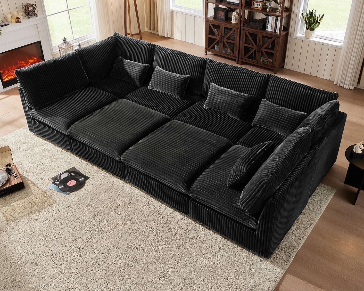 CHIC HOUSE Oversized Modular Sofa,Extra Deep Cloud Corduroy Sectional ...