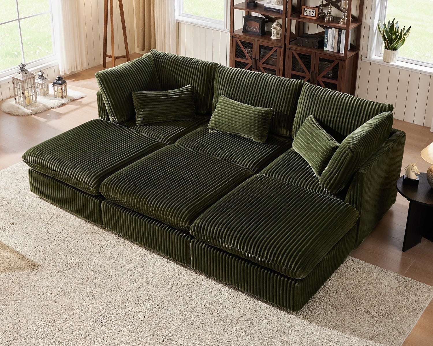 CHIC HOUSE Oversized Modular Sofa,Extra Deep Cloud Corduroy Sectional ...