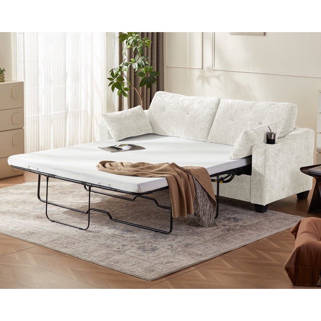 CHIC HOUSE Pull Out Sofa Bed,Full Size Sleeper Sofa,2-in-1 Convertible ...