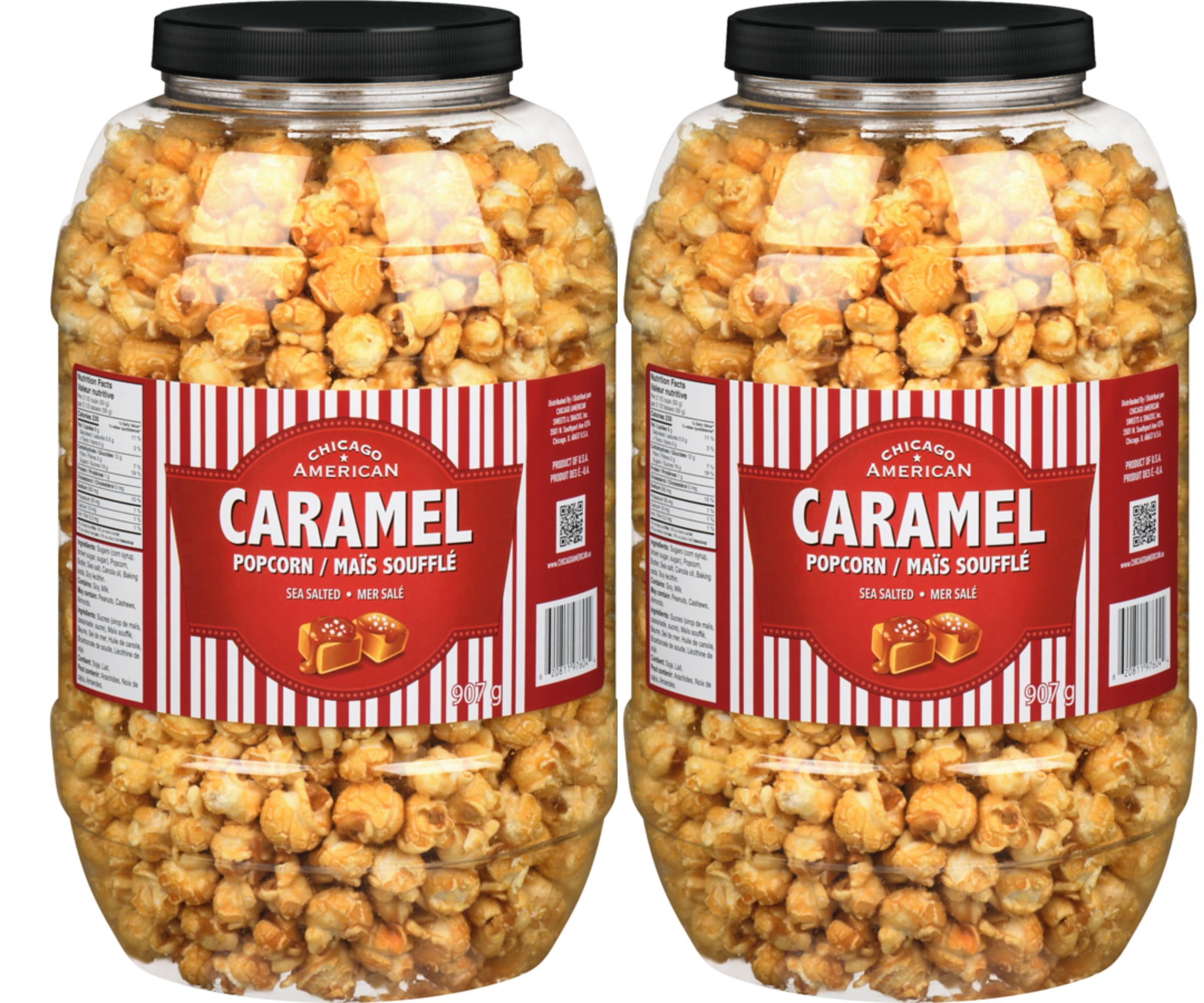 CHICAGO AMERICAN Caramel Sea Salted Popcorn, 907g - Non-GMO & Gluten ...