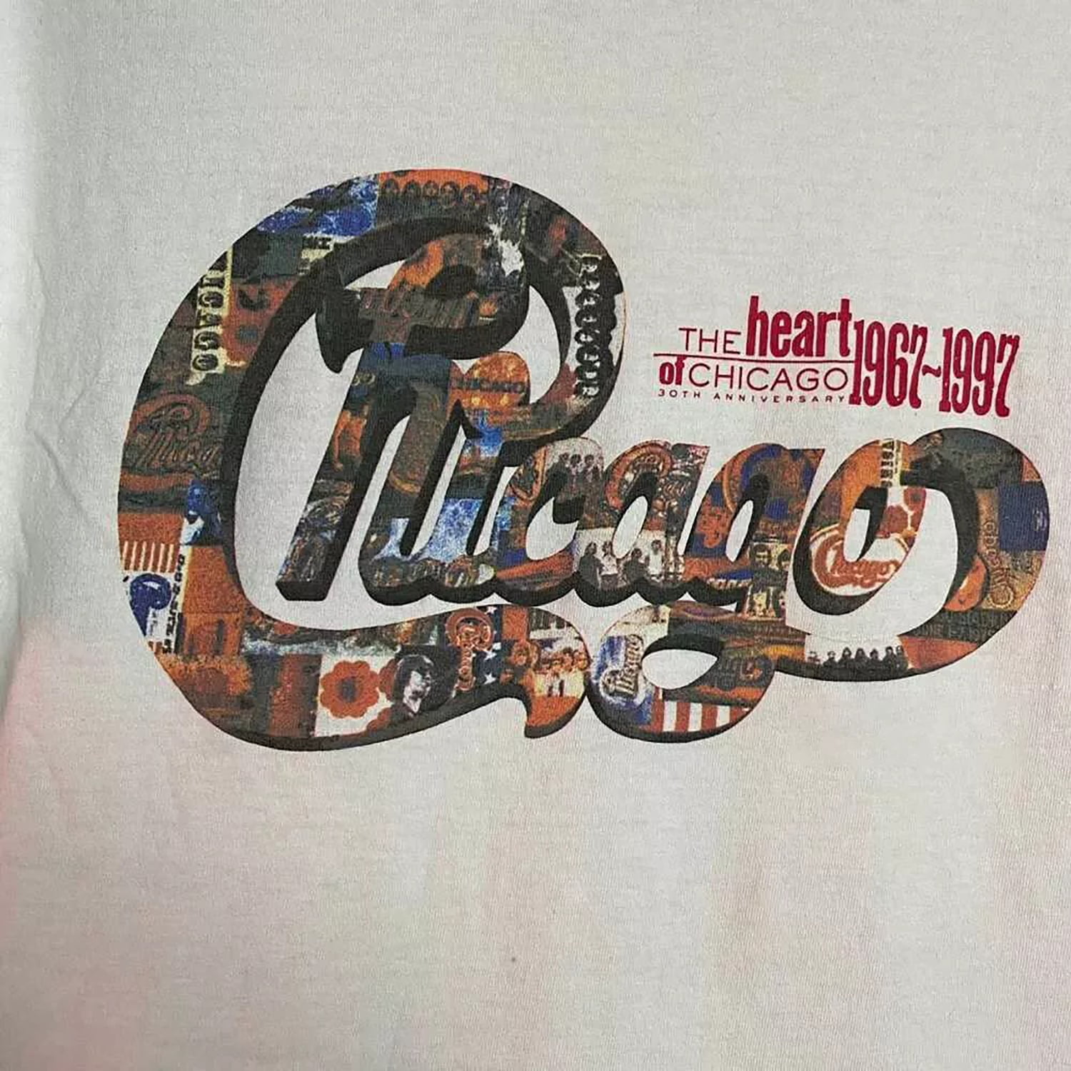 CHICAGO Band Logo The Heart of Chicago White All Size T-Shirt - Walmart.com