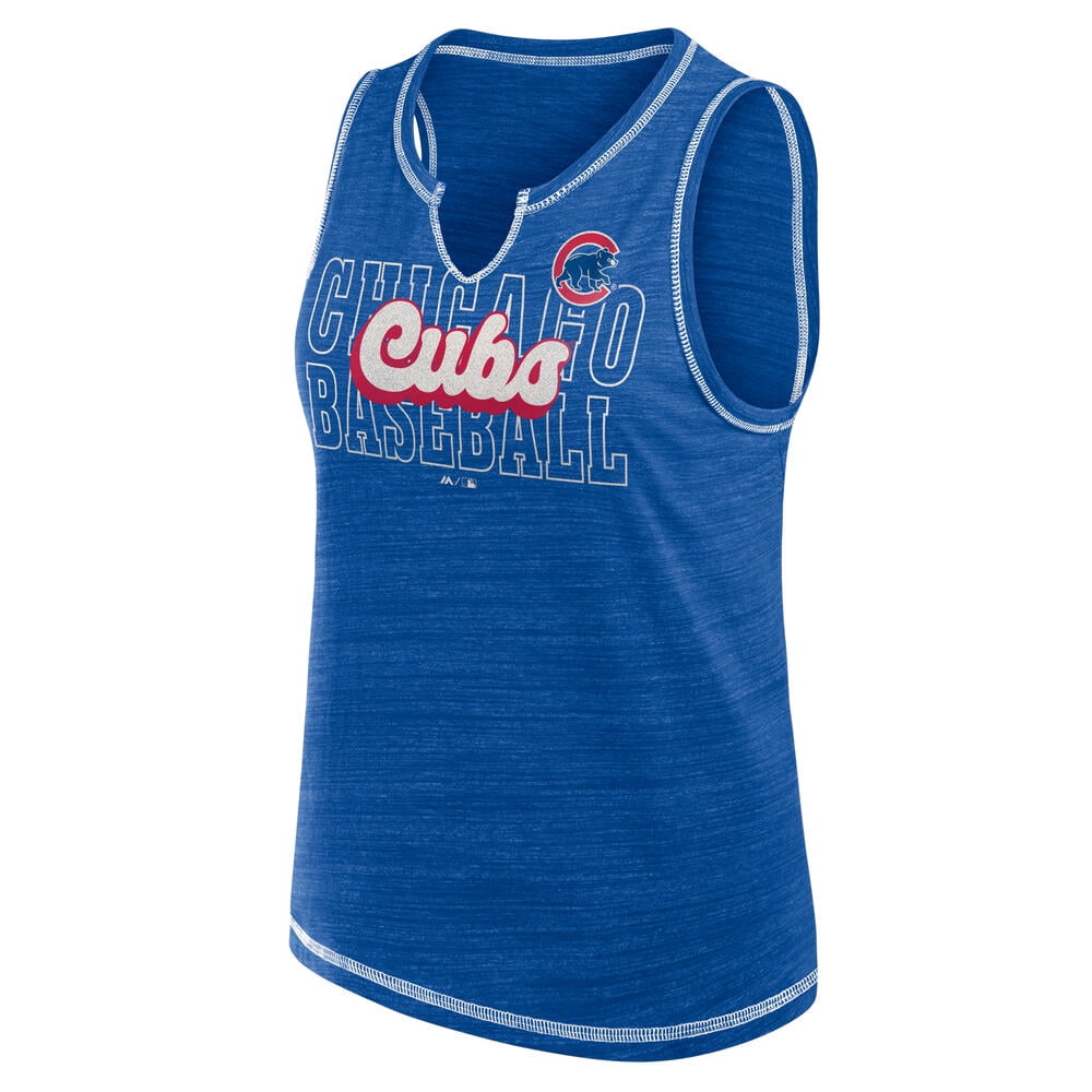Chicago Cubs Women's Heather Royal Set Pace Bi-Blend Tank Top, Up to ...
